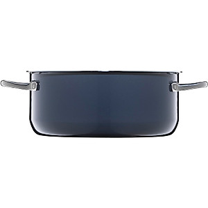 WMF Fusiontec Essential Large Cooking Pot, 20 cm, Glass Lid, Induction Stewing Pan, 2.4 L, High-Tech Ceramic, Scratch-Resistant, Uncoated, Dark Blue, Made in Germany