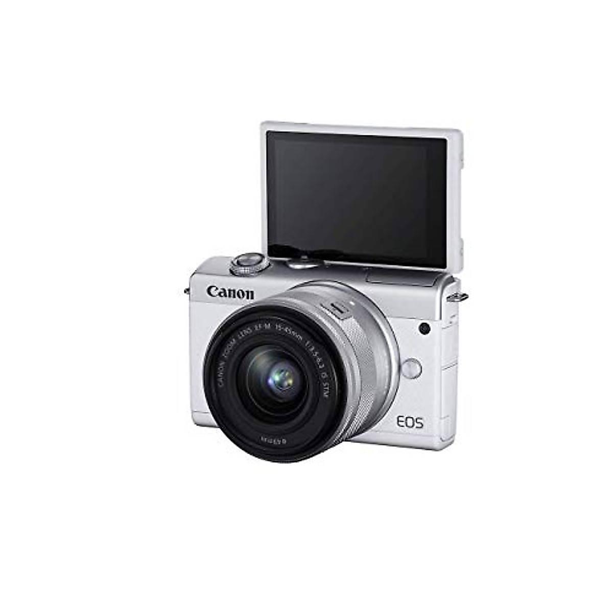 Canon EOS M200 EF-M 15-45mm is STM Kit (White) (Renewed)
