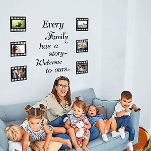 Every Family Has a Story,Family Wall Art Stickers Contains 6 Pcs 4x6in Picture Frame Wall Decor Stickers for Living Room Family Inspirational Wall Stickers Quotes