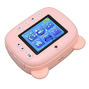 Mxzzand Kids Camera, 1050mah Battery Cute Music Playback 2.4inch HD Screen 3 Games Children HD Camera for Gifts(Pink)