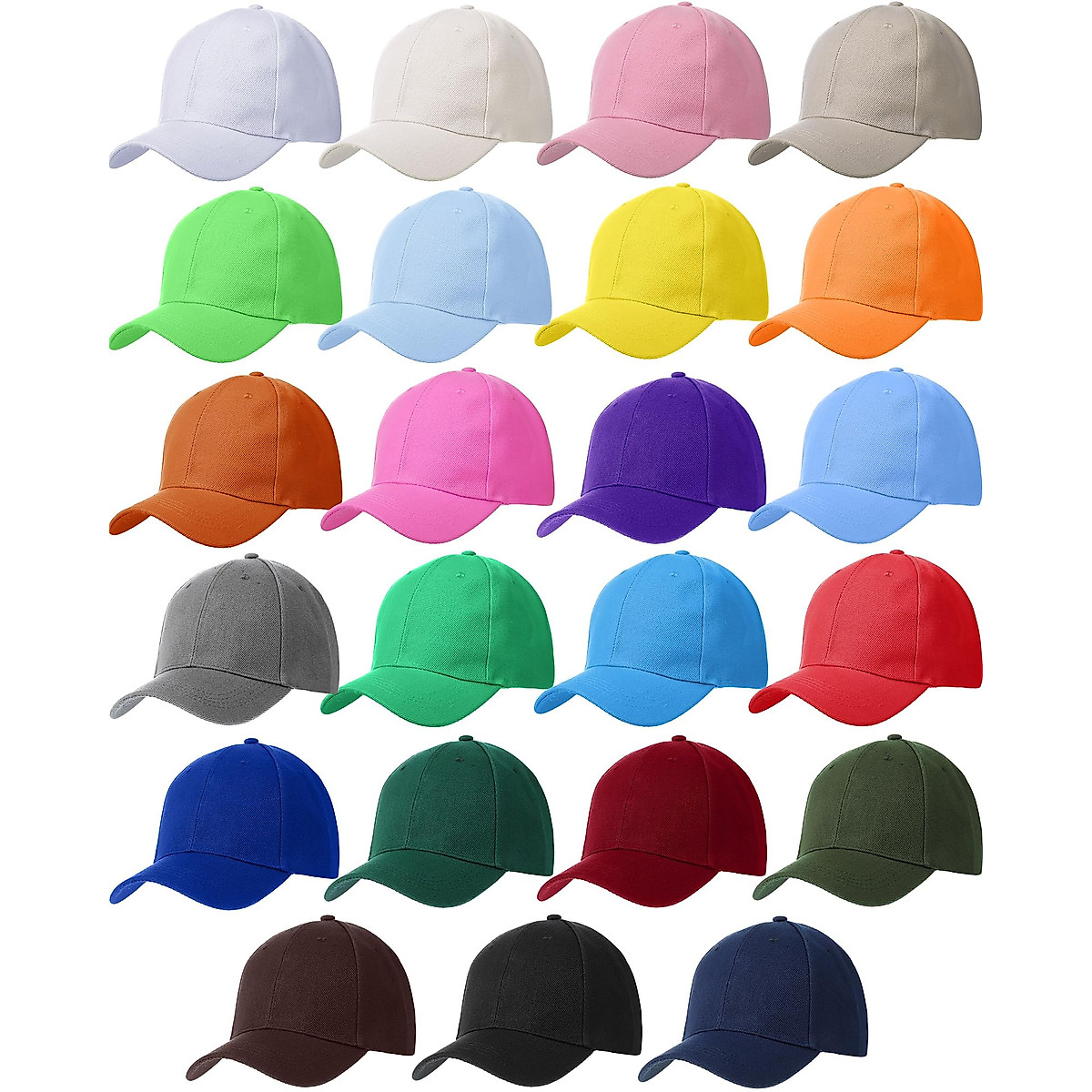 23 Pieces Blank Baseball Caps Bulk Running Retro Adjustable Plain Sports Unisex Trucker Hats for Women Man Multi Colored