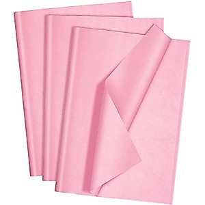 500 Sheets Kraft Tissue Paper for Gift Bags 14 x 20 Inches Recyclable Brown Gift Wrapping Paper Bulk for Weddings Birthday DIY Project Christmas Gift Wrapping Crafts Decor (Light Pink)