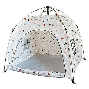 You Little Cutie Kids Popup Play Tent, No Setup Required, Neutral Color, 4x4x4' (terrazzo)