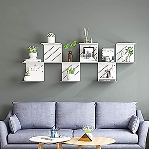 PIBM Stylish Simplicity Shelf Wall Mounted Floating Rack Shelves Mini Iron Art Bookshelf Corner Storage Bedroom Restaurant Sofa,2 Colours, a