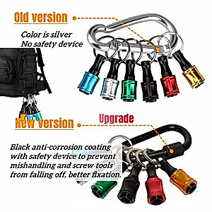 6 Color Drill Extension Bit Holder, 1/4inch Hex Shank Aluminum Alloy Screwdriver Bits Holder Extension Bar Drill Screw Adapter Change Keychain Portable 2023 Upgraded