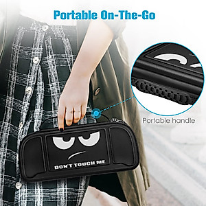 Fintie Carrying Case for Hori Nintendo Switch Split Pad Pro Controller - [Shockproof] Protective Cover Travel Bag w/30 Game Card Slots, Compatible with Nintendo Switch OLED Model, Dont Touch