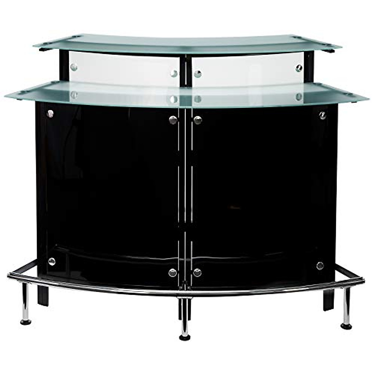Coaster Home Furnishings Keystone Glass Top Bar Unit Black