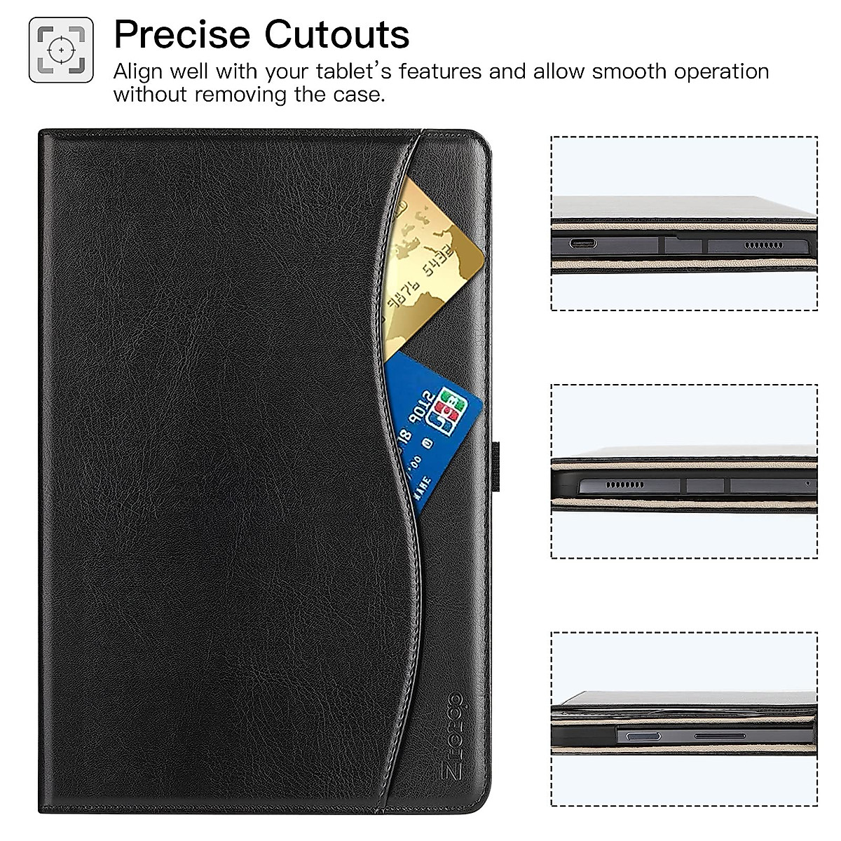 ZtotopCases for Samsung Galaxy Tab S10 Ultra 2024/S9 Ultra 2023/S8 Ultra 2022 Case,14.6" Premium PU Leather Cover with S Pen Holder,Pocket/Multi-Angles for Tablet S10 /S9/S8 Ultra Tablet, Black