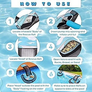 Rescue Raft Animal Saving Escape Ramp for Swimming Pool, Critter and Frog Saver, Pool Escape Ramp, Pool Floating Pad for Swimming Pool, Friendly Cloud Design (2 Pack)