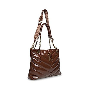 Steve Madden Cameo-P Patent Tote, Chocolate