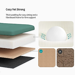 HOMYKA 53" Small Sofa Loveseat Modern Velvet Mid Century 2 Seater Sofa Couch with Tufted Button and Solid Wood Legs for Small Space, Dorm, Office, Bedroom, Green