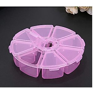 Diamond Painting Boxes Mini 8 Grids Rhinestone Gems Plastic Box Round Storage Box Case Jewelry Bead Makeup Clear Organizer