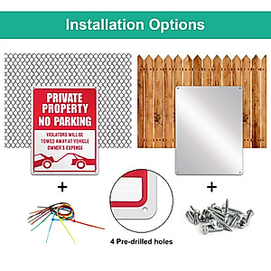 3 Pieces No Parking Sign, 14 x 10 Inches Reflective Private Property Sign Violators Will Be Towed Sign, Rust Free Aluminum, UV Protected, Weather Resistant, Waterproof, Durable Ink, Easy To Mount