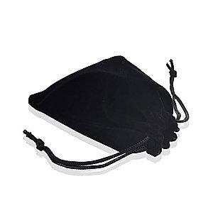BLUECELL Pack of 20pcs 3" X 4" Velvet Drawstring Cloth Jewelry / Gift / Headphones Bag / Pouches (Black)