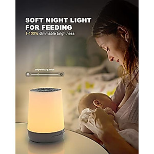 BABYMUST Baby White Noise Machine, Sound Machine with Night Light for Baby Sleeping, 34 Soothing Sounds, App Remote Control, Set Wake up & Sleep Schedule, Timer, Rechargeable, Portable for Travel