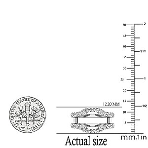 Dazzlingrock Collection 1.00 Carat (Ctw) Round Lab Grown White Diamond Women Wedding Band Guard Ring 1 CT in 925 Sterling Silver, Size 6.5