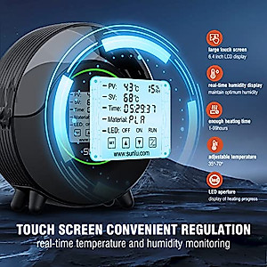 SUNLU S2 Filament Dryer Box, 3D Printer Spool Filadryer Box Keep Consumables Dry During Printing, 360' Surround Heating Adjustable Temperature Filaments Storage Box, Black