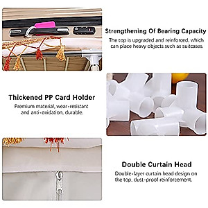 ZZBIQS Extra Large Clothes Wardrobe Storage Closet, Portable Garment Organizer Shelve Rack for Hanging Clothes, 82x68x18Inches, Flannel Fabric Cover Standing Closet with Hang Rod and 2 Side Pockets