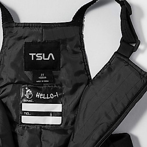 TSLA Kids Little Boys Girls Baby Winter Snow Bibs, Waterproof Insulated Snowboard Overalls, Ripstop Ski Pants, Winter Snow Overall Black, 3T