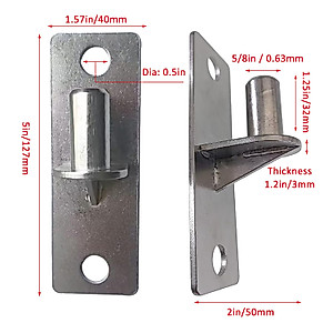 MATIHAY 2 Pack Wall Mount Flat Back Gate Hinges,Outdoor Chain Link Fence Gate Hinges,Heavy Duty Stainless Steel Wall Plate Hinges,Wood Fence Link Gate Hinges(Screws Not Included)