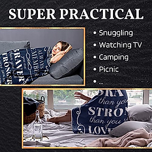 InnoBeta Inspirational Blankets for Women, Men, Get Well Soon Gift for Friends Recovering from Surgery, Chemotherapy, Cancer, Flannel Throw Blanket, 50'' x 65'' - You are Braver Than You Think