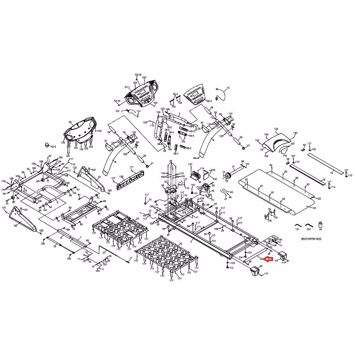 H.F Exchange - Treadmill Rear Back Idler Take-up Roller - Conveyor Roller for Perfect Belt Tension & Smooth Running - Easy Installation Compatible with Treadmill P/N k140002-z3 Model WF80
