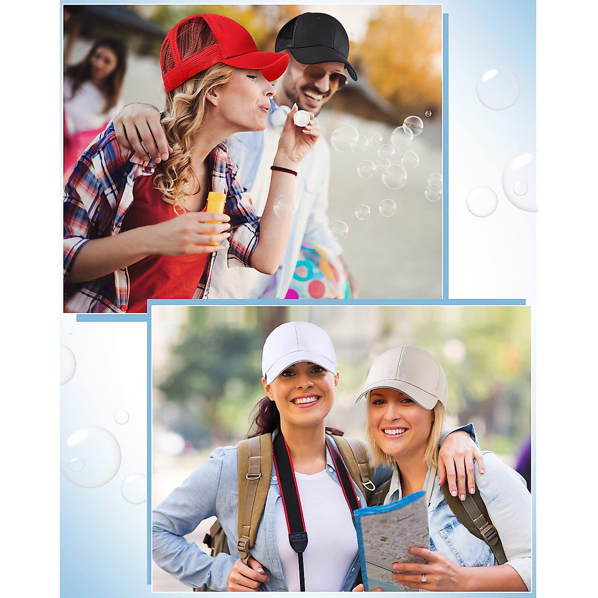 Coume 12 Pieces Mesh Baseball Hat Bulk Cotton Washed Blank Baseball Caps Adjustable Trucker Baseball Hat Snapback Golf Dad Hat Men's Professional Cap(Assorted Colors)