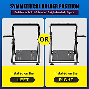 GTPLAYER Sim Racing Wheel Stand Simulator Cockpit Wheel Stand Racing Steering Shifter Mount fit for Logitech G25 G27 G29 G920 G923 Thrustmaster T330TS Gaming Stand Wheel Pedals NOT Included (Black)