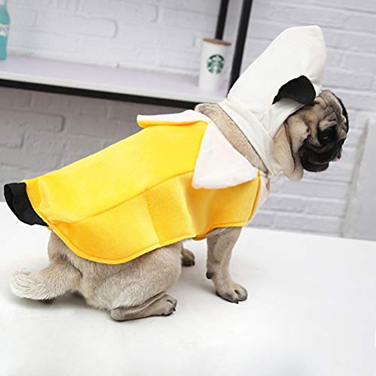 POPETPOP Banana Costume Roleplay Costume Pet Costume Halloween Banana Cosplay Funny Clothes for Puppy Dog for Party (S) Banana Costume Dog Coat