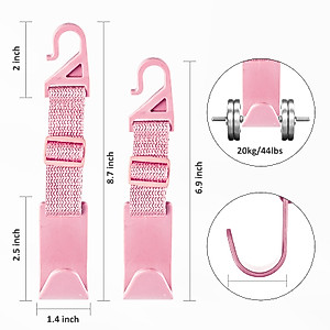 Flymic Adjustable Car Seat Headrest Hook, Universal Car Storage Headrest Hanger Holder Hooks Organizer, Vehicle Strong and Durable Backseat Hanger for Handbag Purse Coat 4 Pack Pink