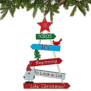 Christmas Hanging Wooden Pendants | Suspensible Wood Christmas Table Ornaments No Rough Edges - Christmas Decor Crafts for DIY Christmas Tree Children's Kumprohu