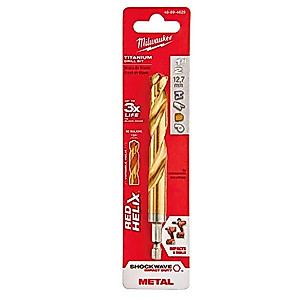 Milwaukee Electric Tool 48-89-4629 Impact Drill Bit, 1/2" Diameter x 5.12" L, 3-21/64" 35 Degree Helix Flute, 1/4" Hex Shank
