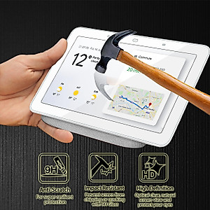 Orzero (2 Pack) Tempered Glass Screen Protector Compatible for Google Home Hub/Nest Hub 7 Inch, 9 Hardness HD Anti-Scratch Full-Coverage