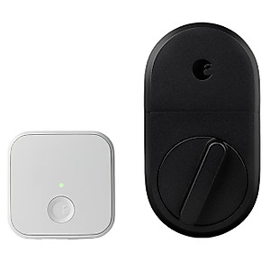 August Smart Lock + Connect Wi-Fi Bridge, Satin Nickel, Works with Alexa, Keyless Home Entry from Anywhere