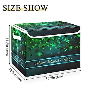 senya Storage Bins with Lids Foldable Storage Baskets Storage Cubes Collapsible Closet Organizer Containers with Cover Saint Patricks Day for Home Office Organizer Closet, Shelves, Toy, Nursery