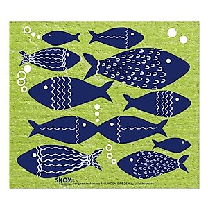 LINDEN SWEDEN Swish and Go Fish Cloth (Apple Green)