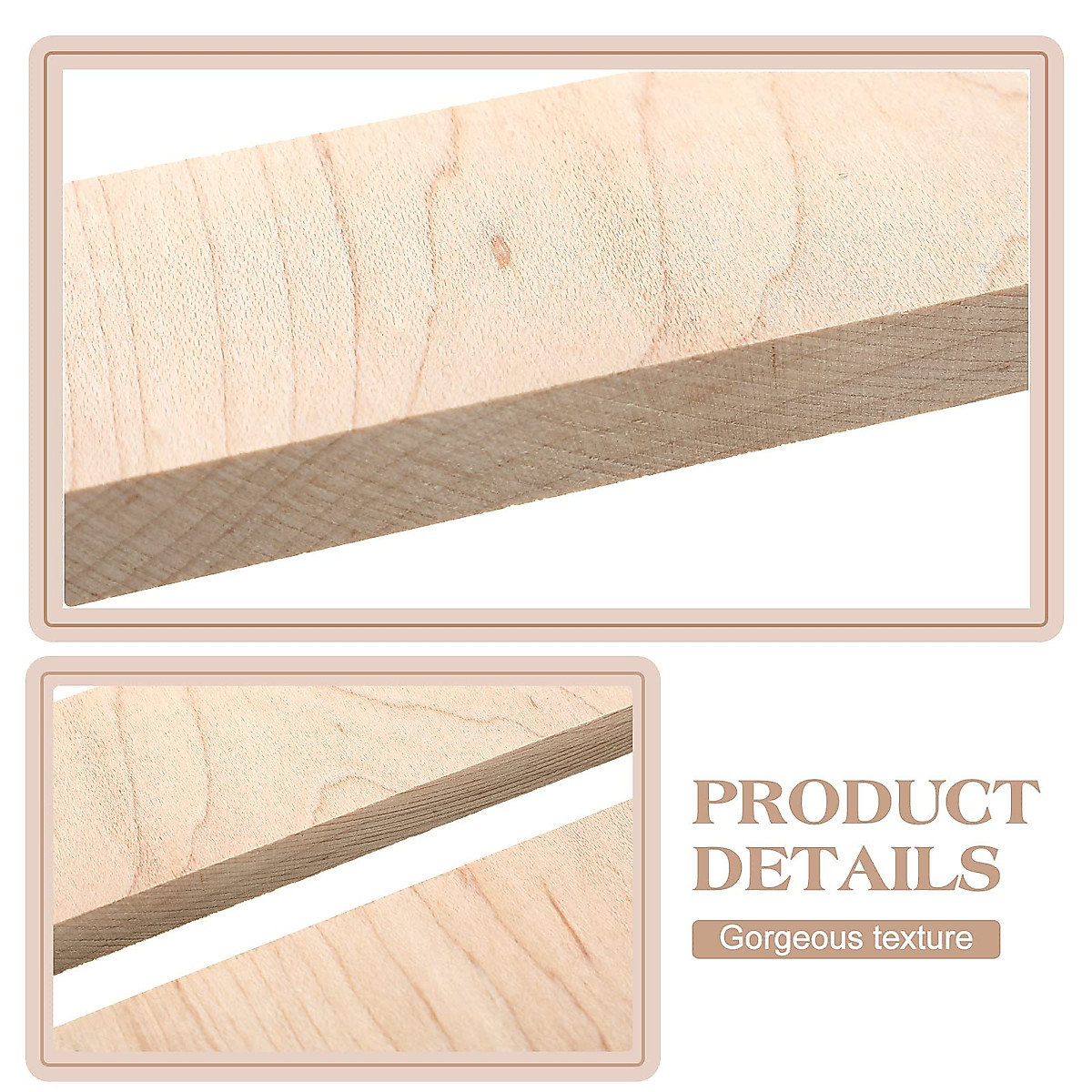 Chunful 4 Pcs Curly Maple Knife Handle Material Natural Wood Knife Handle Scales Knife Scales for DIY Crafts 3/8" x 1.5" x 5"