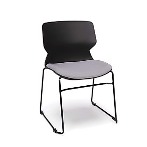 HON Basyx Contempo Guest Chair, Sled Base, 2 Pack, Black/Charcoal
