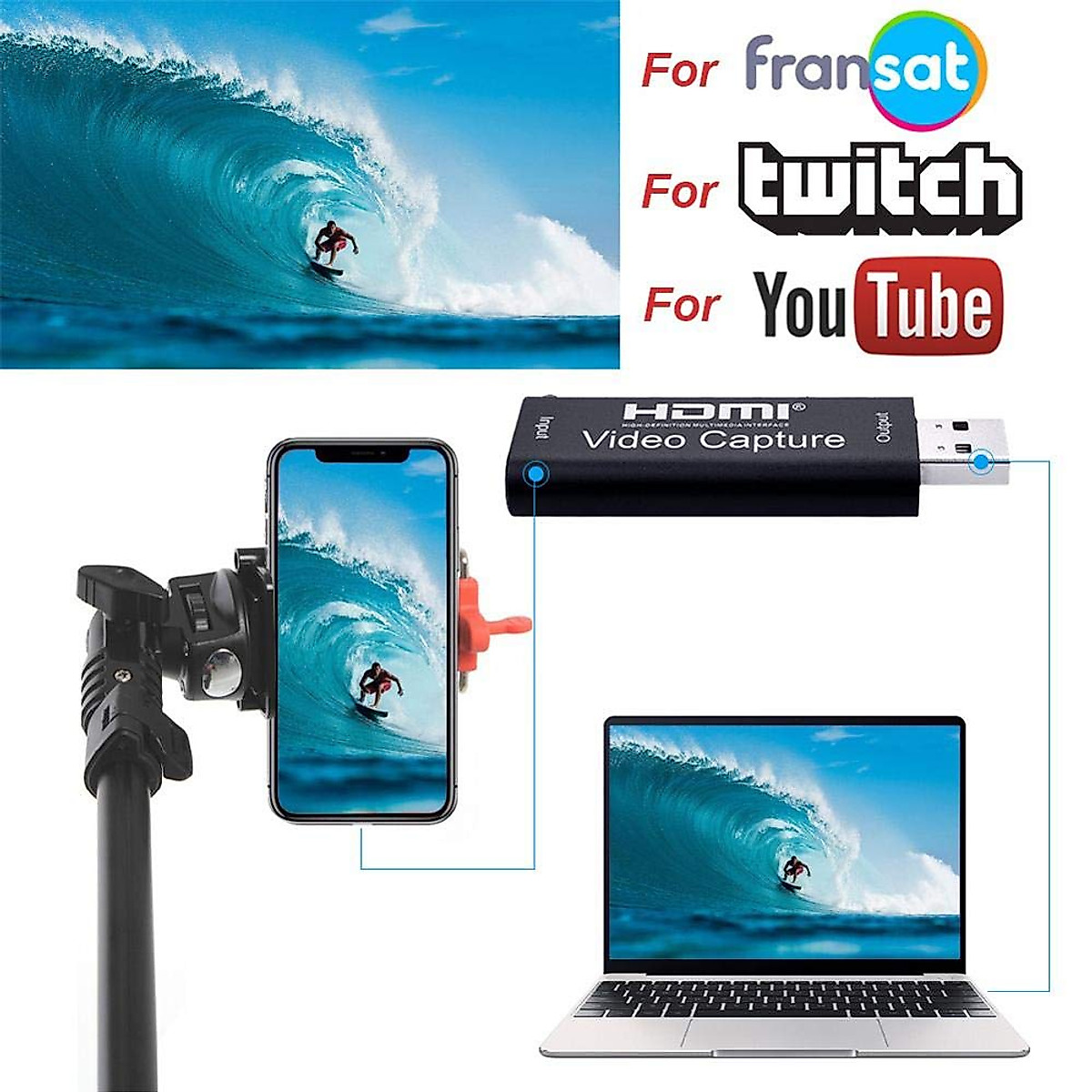 1080P AWG26 HDMI Audio Video Capture Card Device HDMI To USB