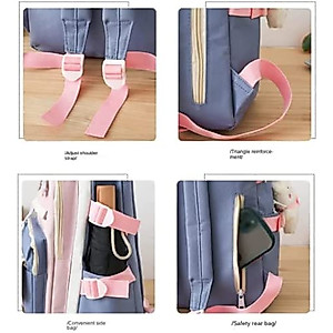 TOAOSET Kawaii Backpack 5Pcs Set Lightweight aesthetic backpack,Teens laptop computer cute backpacks for girls (girls backpack,one size)