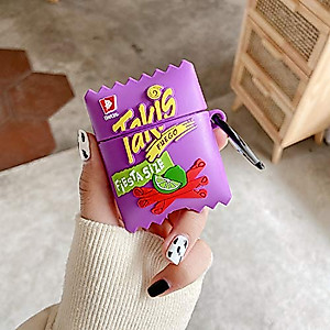 NQ Airpod Case, Cute 3D Funny Takis Potato Chips Cartoon Soft Silicone Cover, Kawaii Cool Keychain Design Skin, for Girls Children and Boys Airpod Case (KANSDF2 Takis Potato Chips)
