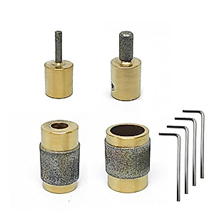 Jarshtime Glass Grinder Bits 4 PCS Diamond Stained Glass Grinding Wheel Includes 1 3/4 1/4 1/8 Inch Diamond Glass Grinder Heads
