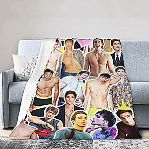 Blanket Jacob Elordi Soft and Comfortable Warm Fleece Blanket for Sofa, Office Bed car Camp Couch Cozy Plush Throw Blankets Beach Blankets