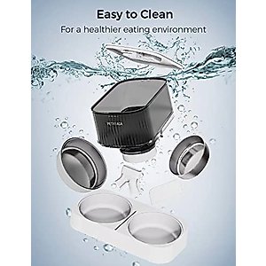 PETVIAGA Automatic Cat Feeders for 2 Cats, WiFi Cat Feeder with Lock Lid, 2-Way Splitter & Dual Bowls, Auto Pet Feeder for 2 Dogs with APP Control 1-6 Mealtimes, 20 Portions Control & Remote Feeding