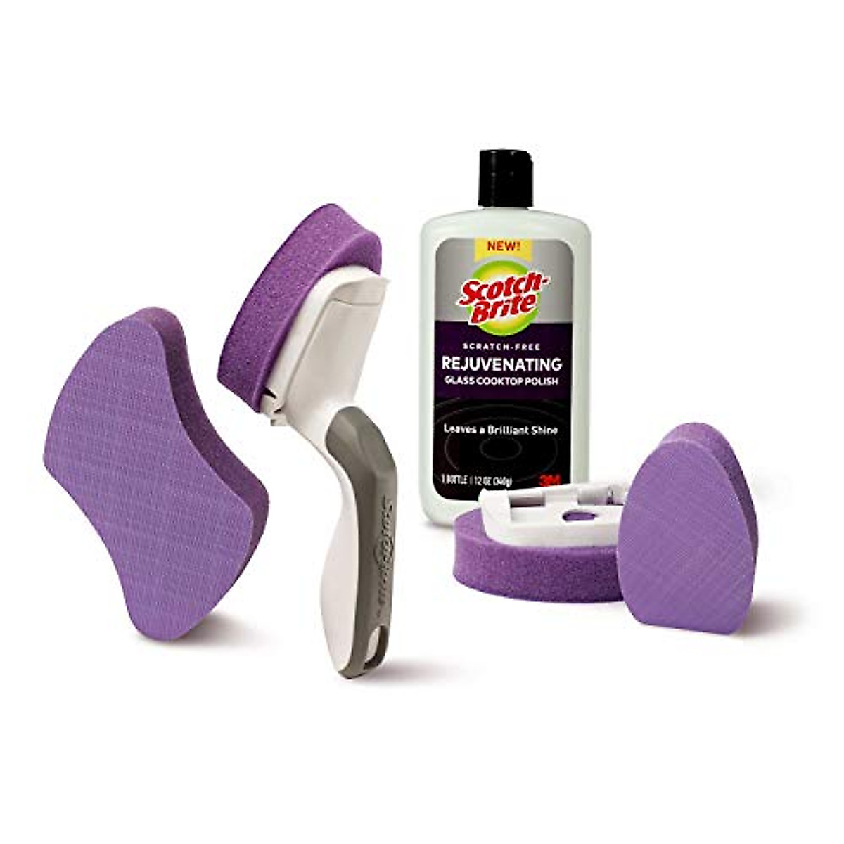 Scotch-Brite Scratch-Free Glass Cooktop Pads, Chemical-Free Cleaning, 2 Cleaning Pads