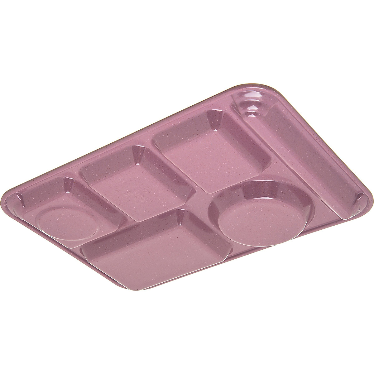Carlisle FoodService Products Plastic Meal Tray, Left-Handed, 14 x 10 Inches, Melamine, 12-Pack, Rose Granite