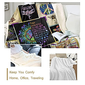 Sleepwish Hippie Blanket Trippy Tree Sun Earth Print Throw Blankets for Couch Colorful Neon Sherpa Fleece Blankets Soft Fuzzy Blanket Plush Blanket Twin(60"x80")
