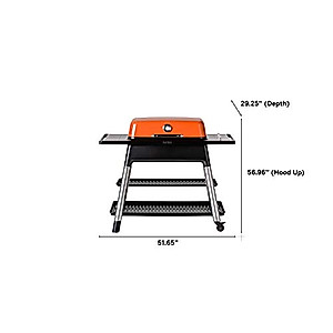 Everdure FURNACE 3-Burner Gas Grill, Liquid Propane Portable BBQ Grill with Die-Cast Aluminum Body and Fast-Ignition Technology, 466 Square Inches of Grilling Surface, Adjustable Height, Orange