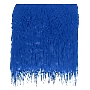 PATIKIL Plush Faux Fur Fabric Square, 10 x 10 Inch Fluffy Faux Fur Patches Cuts Artificial Craft Fur for DIY Crafts Christmas Halloween Gnome Beard, Blue