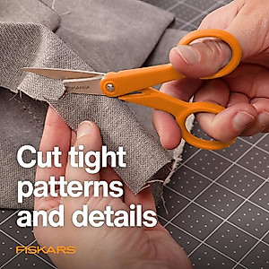 Fiskars 94817797 Micro-Tip Scissors, 5 Inch, Orange